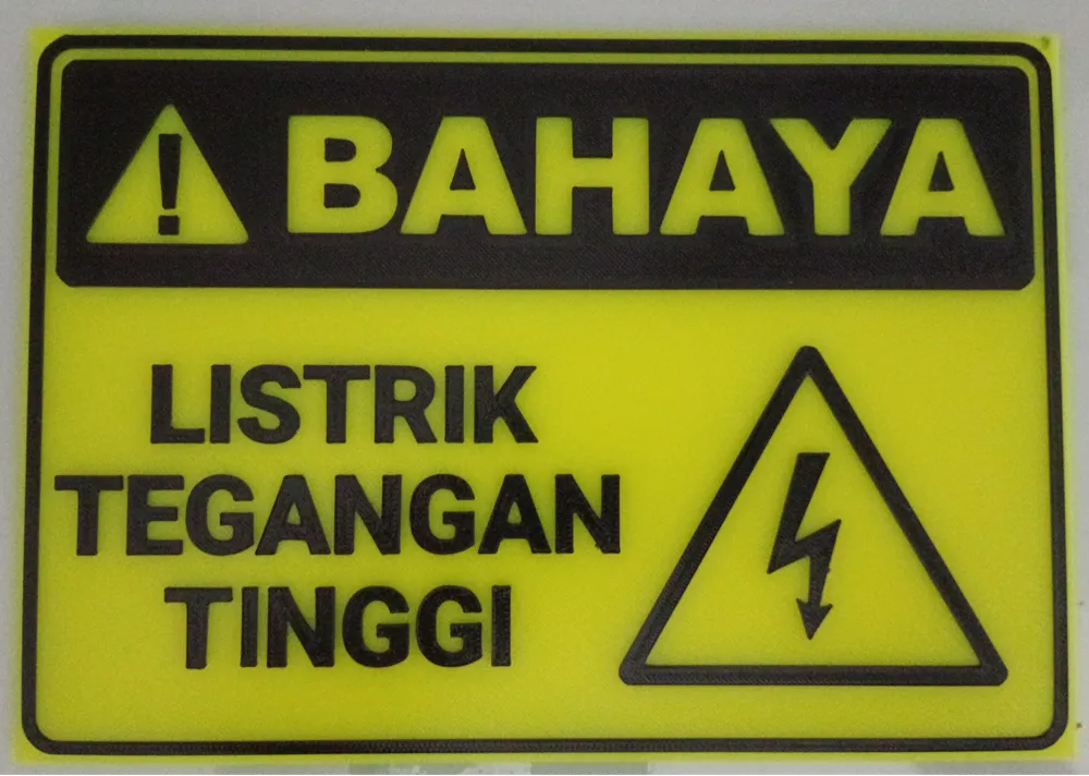 Warning Sign Bahaya Listrik by HYD3r1ck MakerWorld: Download Free 3D Models