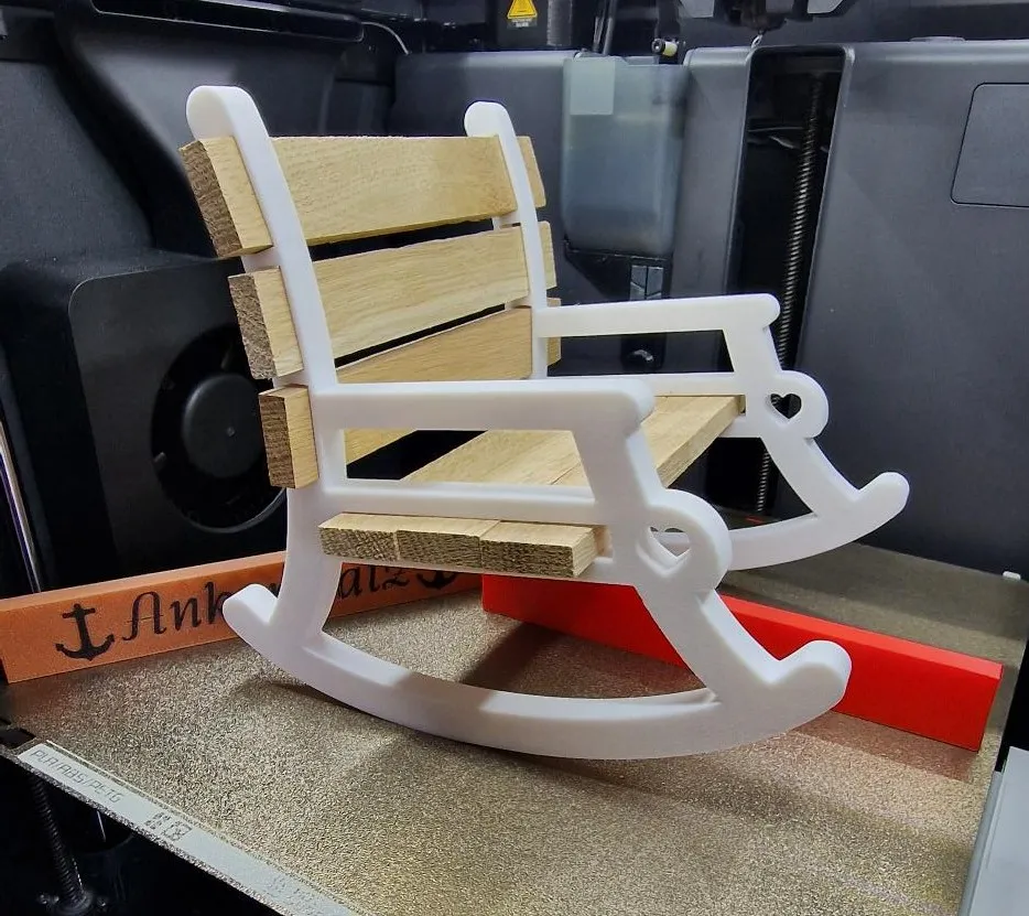 Schaukelstuhl Holz Klötzchen / Rocking Chair by Nobody28 - MakerWorld
