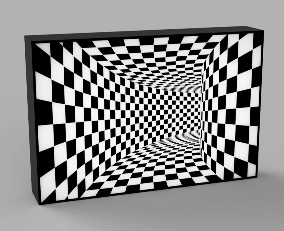 Optical Illusion - Checkerboard Hallway LED Lamp by BeeTee 3D - MakerWorld