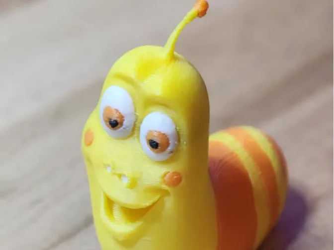 Kids / Adult Larva Cartoon Yellow Worm - Free 3D Print Model - MakerWorld