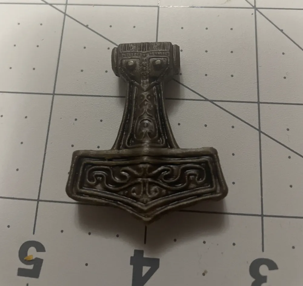 Nordic Thor hammer face Bead for paracords by ArmandienMakerWorld ...