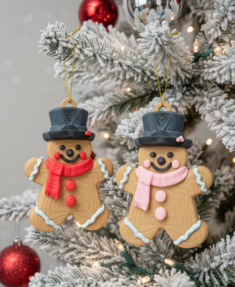 Gingerbread Snowman Tree Ornament - Free 3D Print Model - MakerWorld