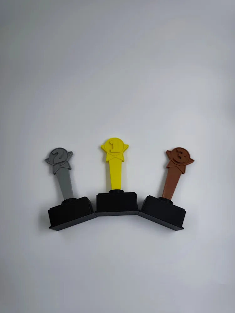Mini Trophies Set – 1st 2nd 3rd Place Awards - MakerWorld 3D Model | 3Drop