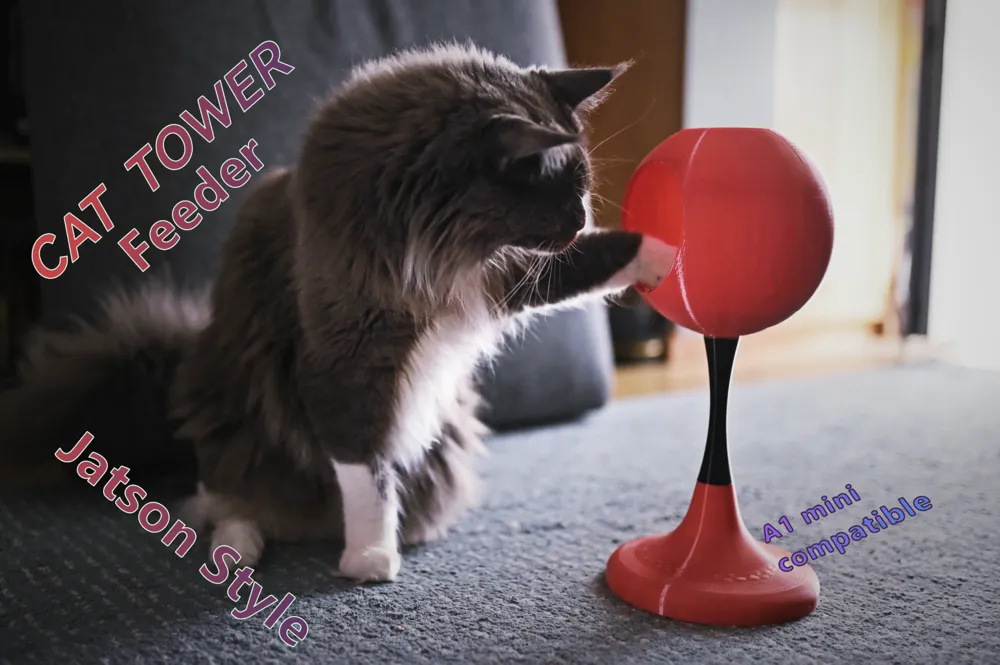 Cat tree tower snack dispenser V2 by Dzemo MakerWorld: Download Free 3D ...