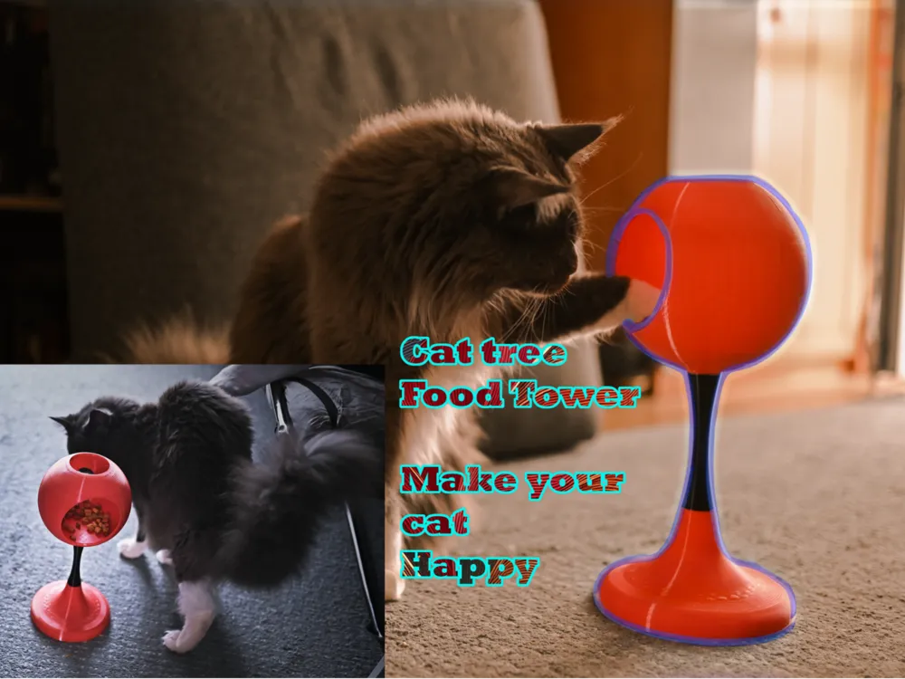 Cat tree tower snack dispenser V2 by Dzemo - MakerWorld