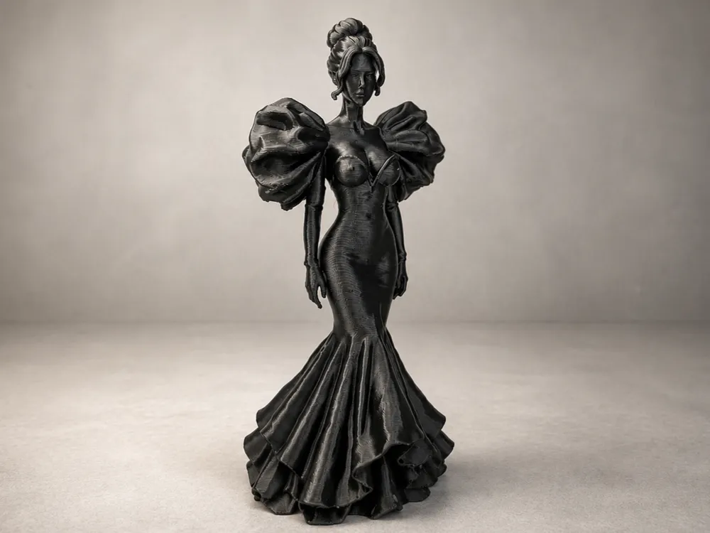 Dark Elegance – Gothic Fashion Sculpture - Free 3D Print Model - MakerWorld