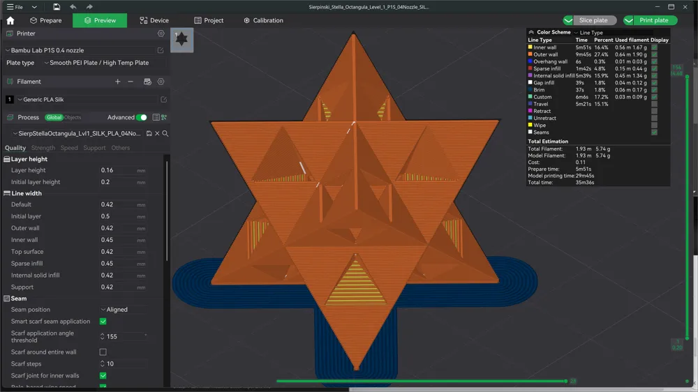 Sierpiński Stella Octangula (No Supports) by Endless Design Lab 🌀 MakerWorld: Download Free 3D ...