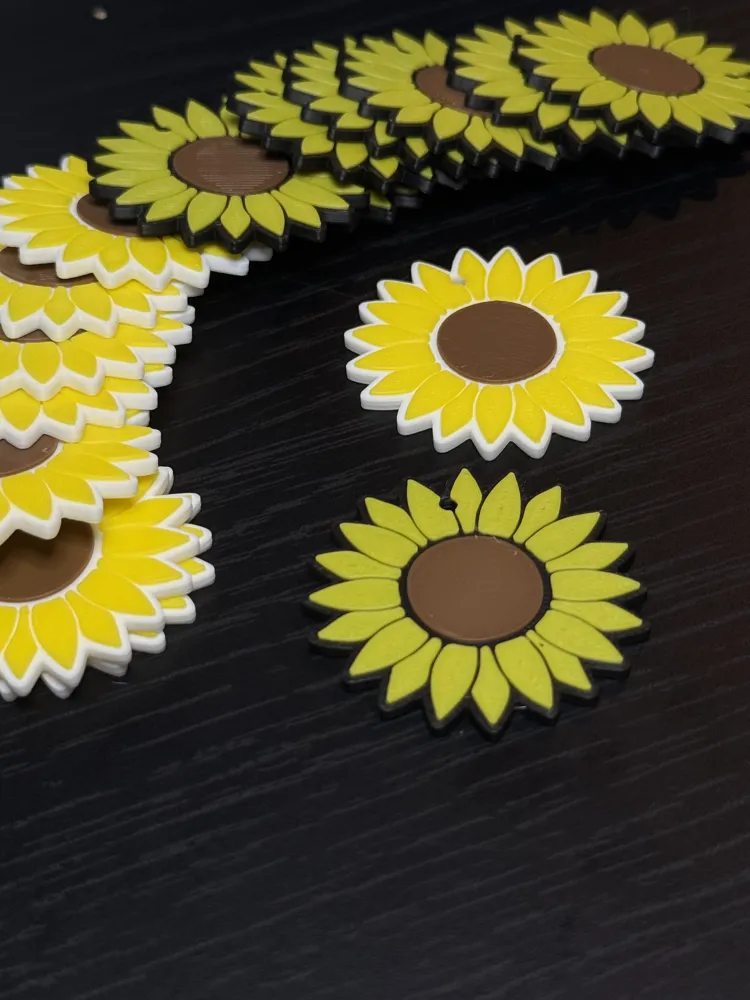 Sunflower Awareness Keychain - Free 3D Print Model - MakerWorld