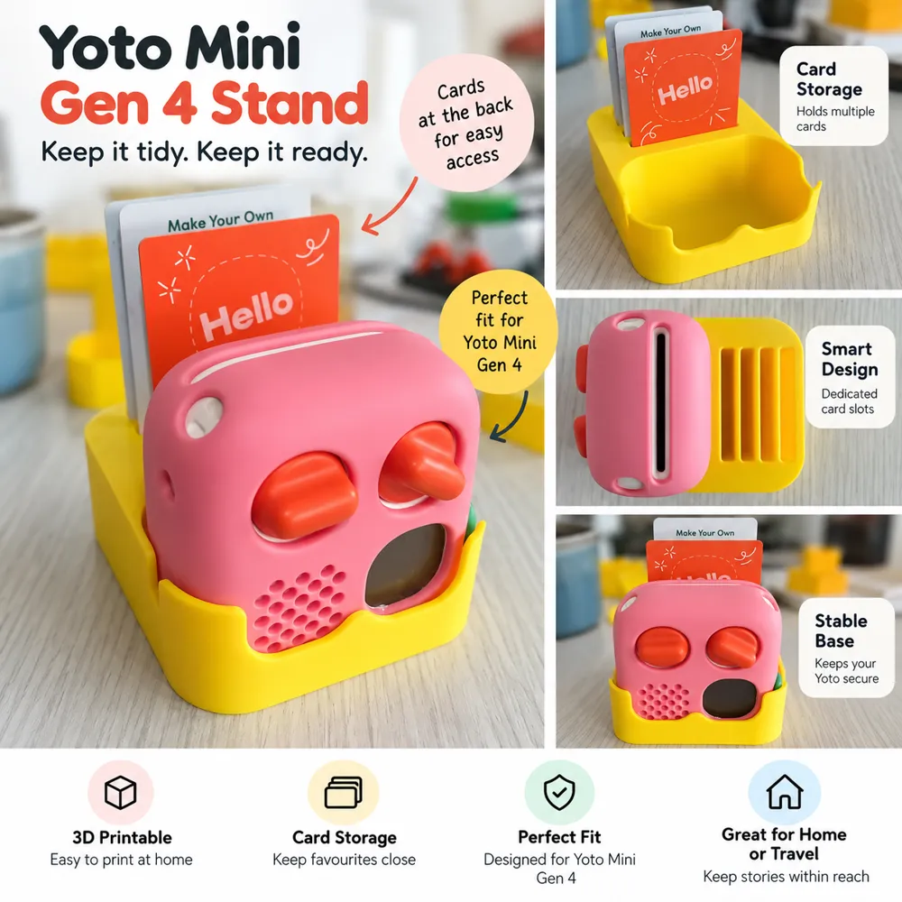 Yoto Mini Gen 4 Dock 2026+ - Stand & Card Holder - Free 3D Print Model ...