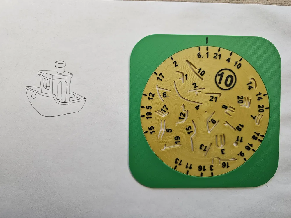 Twist Art 10 2D Benchy - Rotary Drawing Stencil - Free 3D Print Model ...