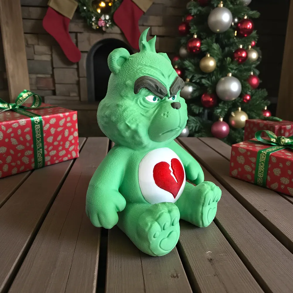 I Don't Care Bear A Grumpy Grinch Mashup Toy - Free 3D Print Model ...