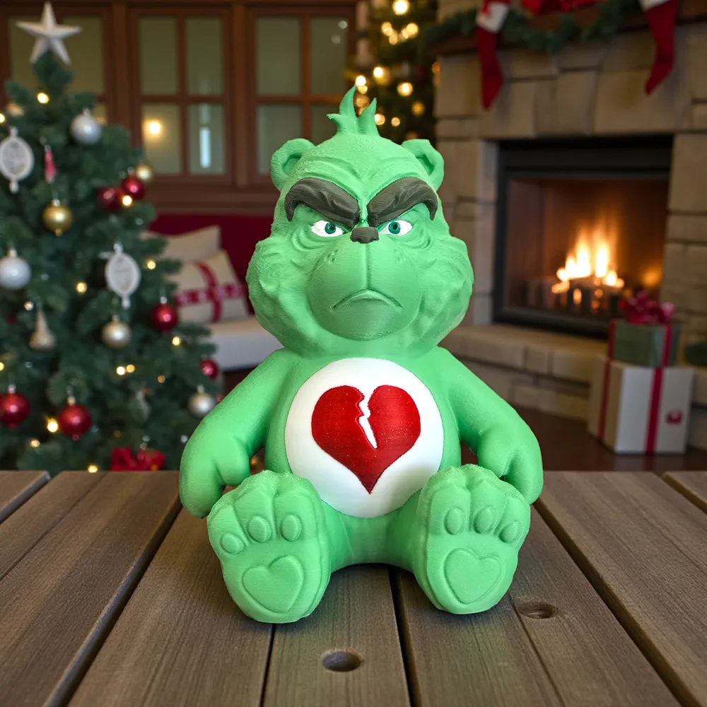 I Don't Care Bear A Grumpy Grinch Mashup Toy - Free 3D Print Model ...
