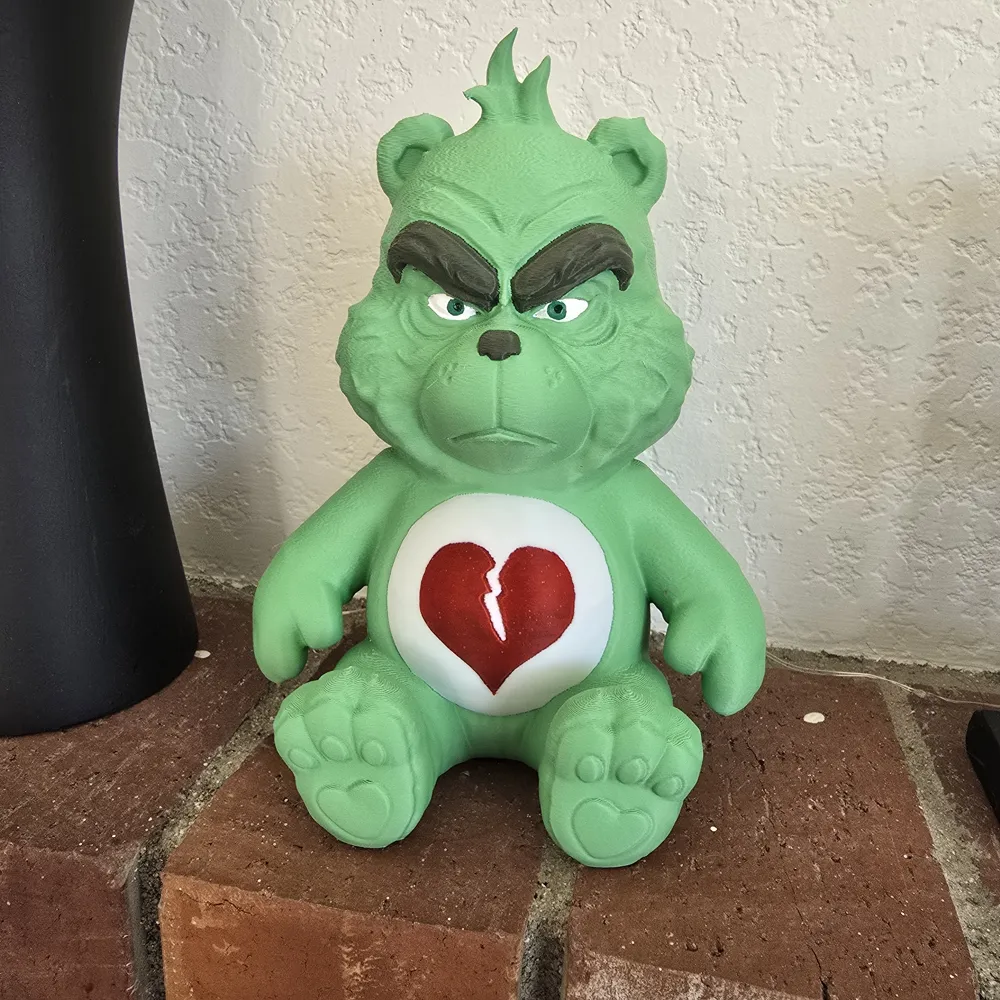 I Don't Care Bear A Grumpy Grinch Mashup Toy - Free 3D Print Model ...