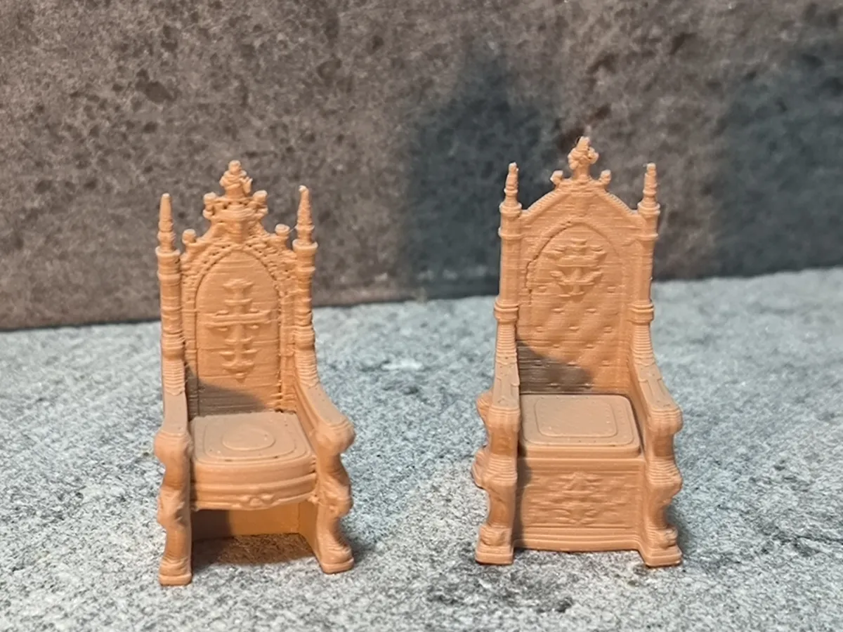 Two different Miniature Thrones DnD 1:56 - Free 3D Print Model - MakerWorld