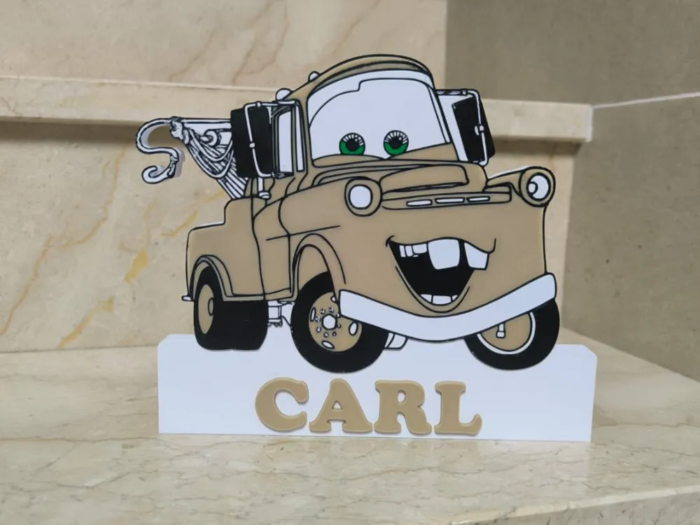 CARS DISNEY CARL ATTREZZI CUSTOMIZABLE TABLE LOGO by FV Racing ...