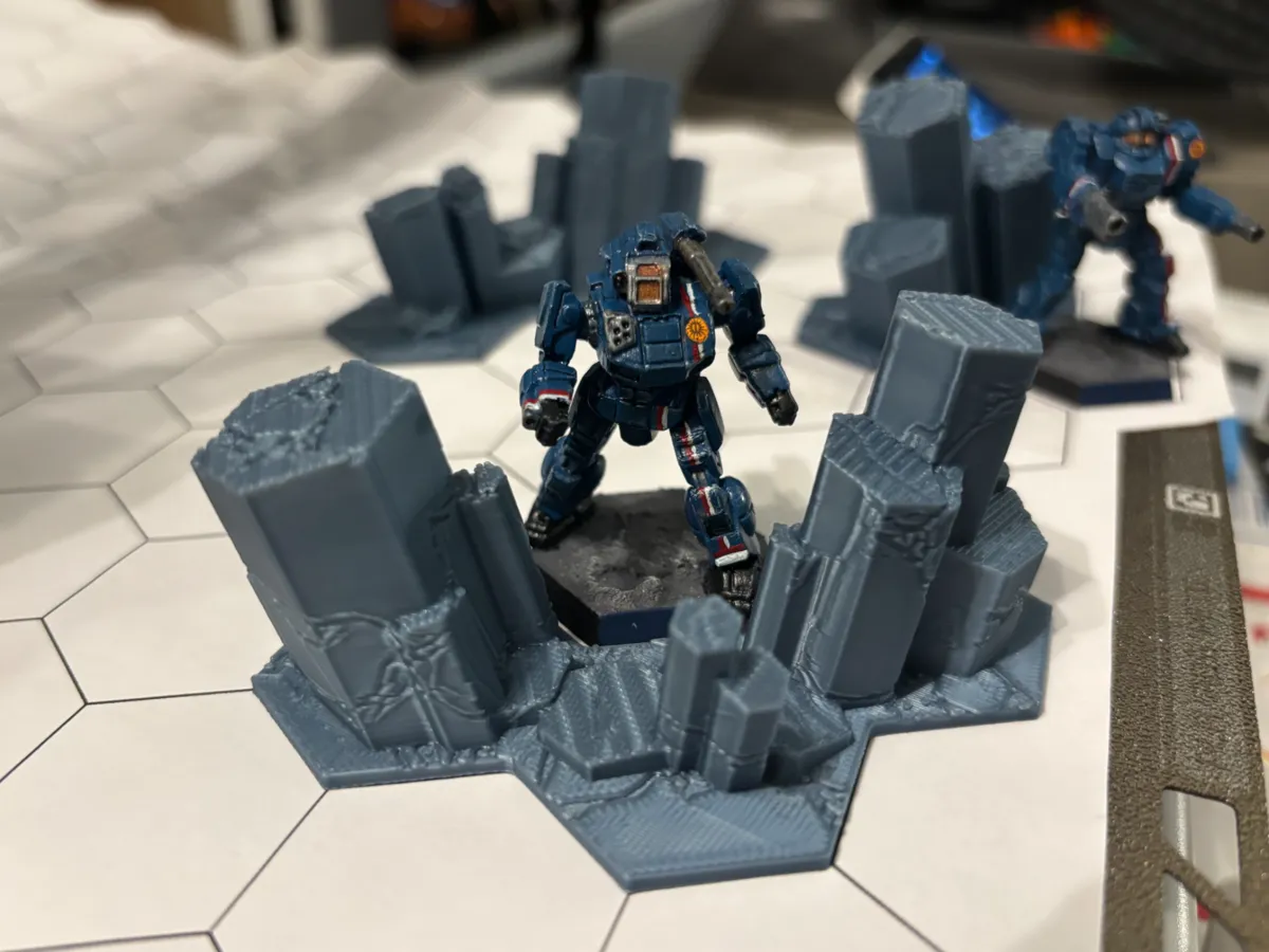 Mech RPG/ Battletech Compatible Hex Stone Columns - Free 3D Print Model ...