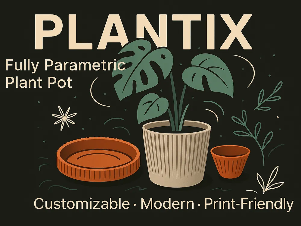 PLANTiX– Fully Parametric Plant Pot by zrnnn MakerWorld: Download Free ...