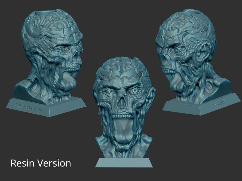 Zombie Head Dice Tower – Resin & FDM Printable - Free 3D Print Model ...