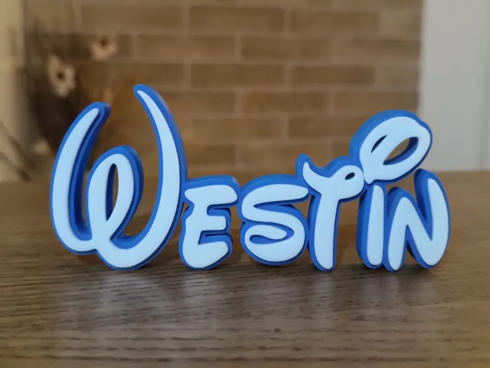 Westin Name Disney Font - Free 3D Print Model - MakerWorld