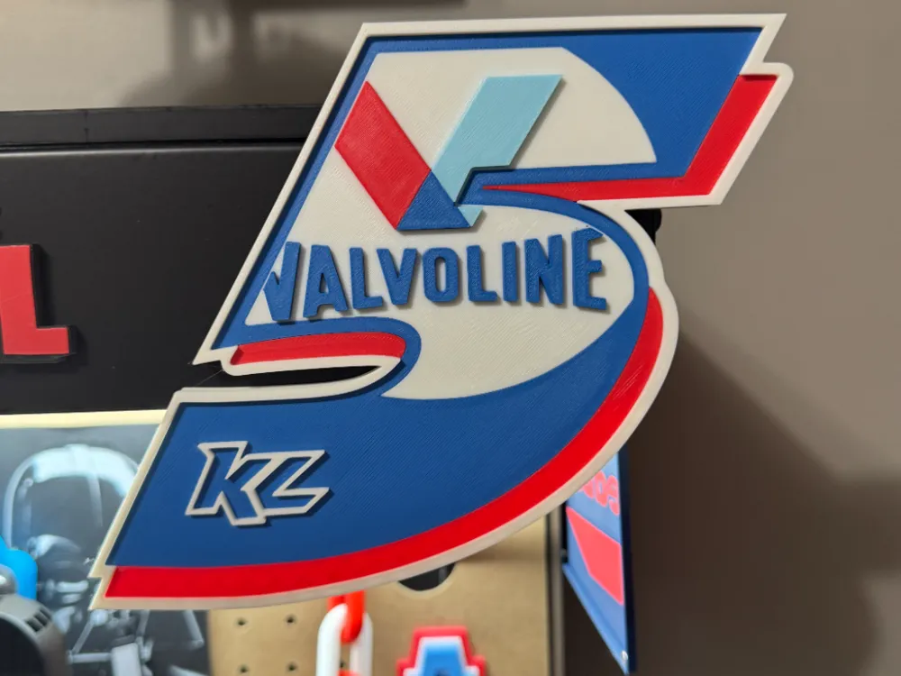 Kyle Larson 5 Valvoline NASCAR Sign - Free 3D Print Model - MakerWorld