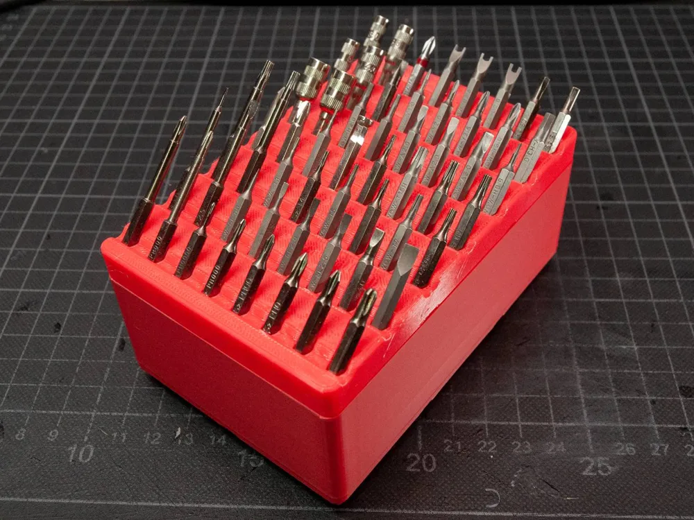 Gridfinity 2x3 Bit storage box for 76 hex bits - Free 3D Print Model ...