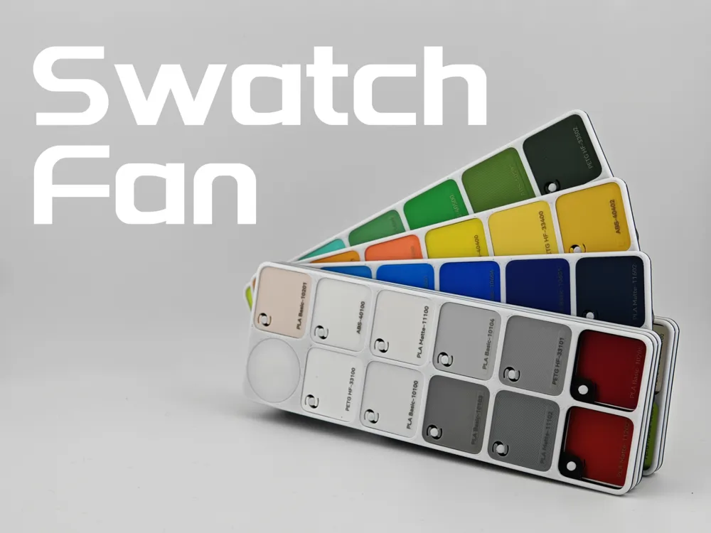 적층 가능한 Bambu 필라멘트 샘플용 컬러 팬 by DjangoCashflowMakerWorld: 무료 3D 모델 다운로드