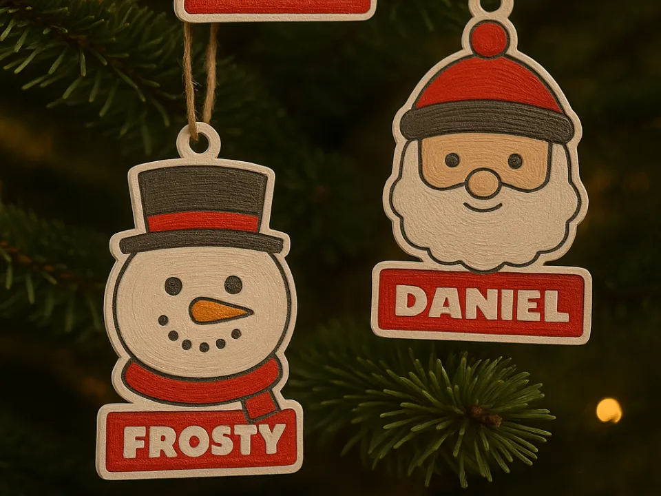 Custom Christmas Ornaments - Editable Nameplates - Free 3D Print Model ...