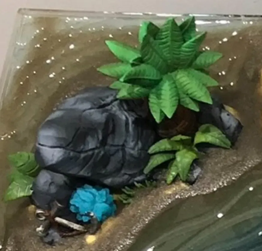 Seashore rocks coconut palm trees boat anchor by pokemon player ...