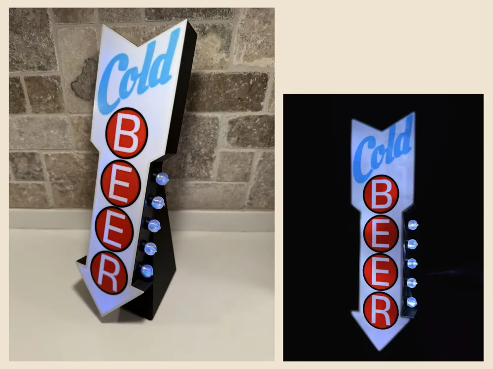 Vintage Arrow Marquee Sign - Free 3D Print Model - MakerWorld