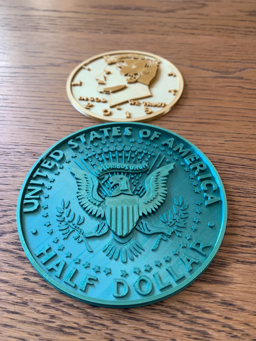 Kennedy Half dollar coin 2 faces by MikeBeaudet - MakerWorld