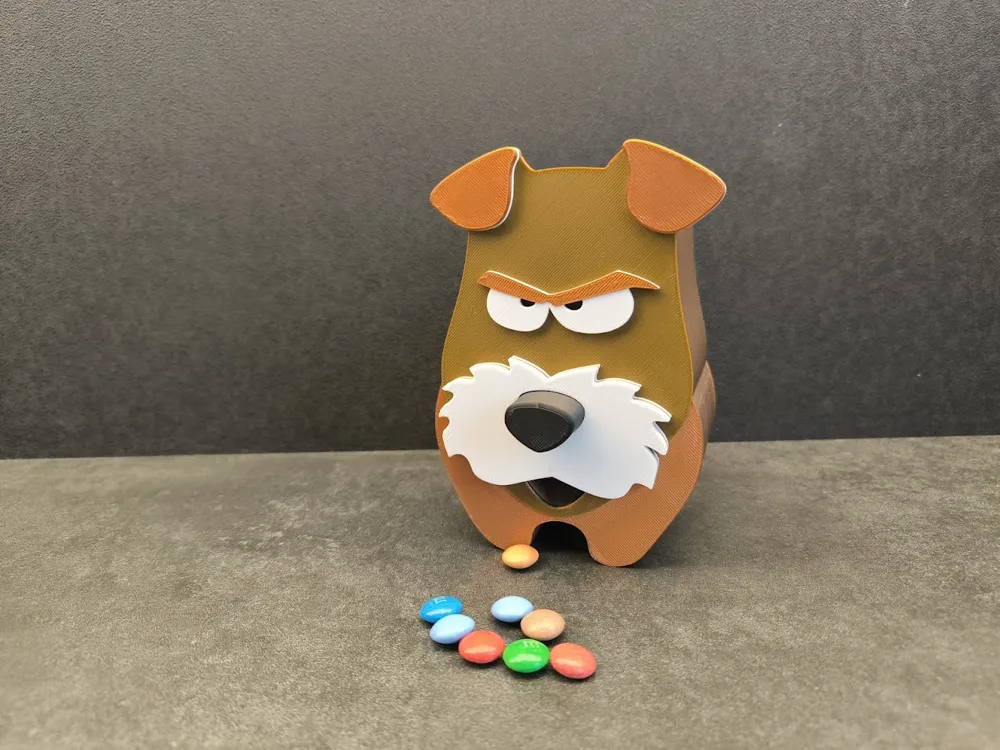 Disapproving dog - candy dispenser by Sevro MakerWorld: Download Free 3D Models