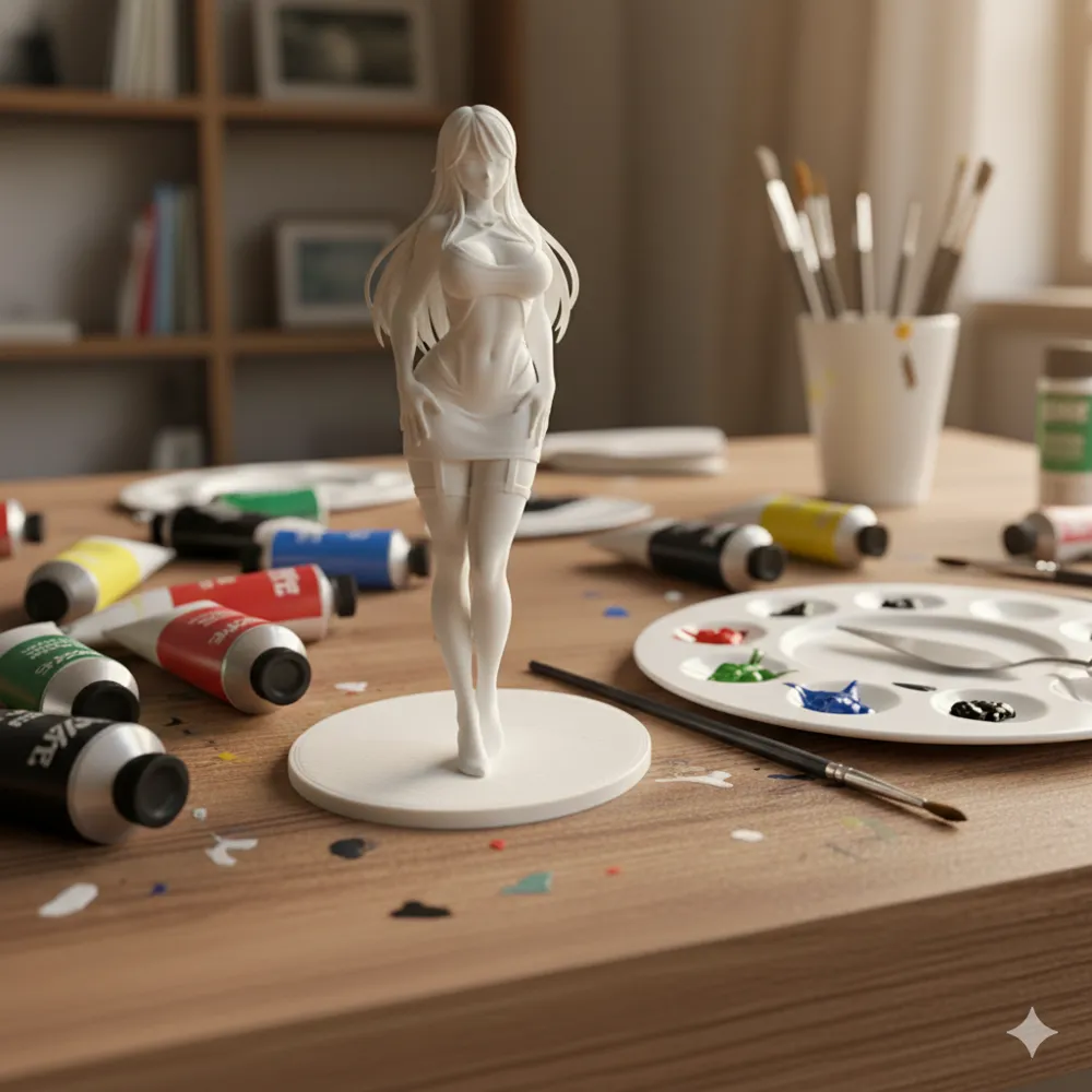 Elegant Anime Woman – Figurine - Free 3D Print Model - MakerWorld