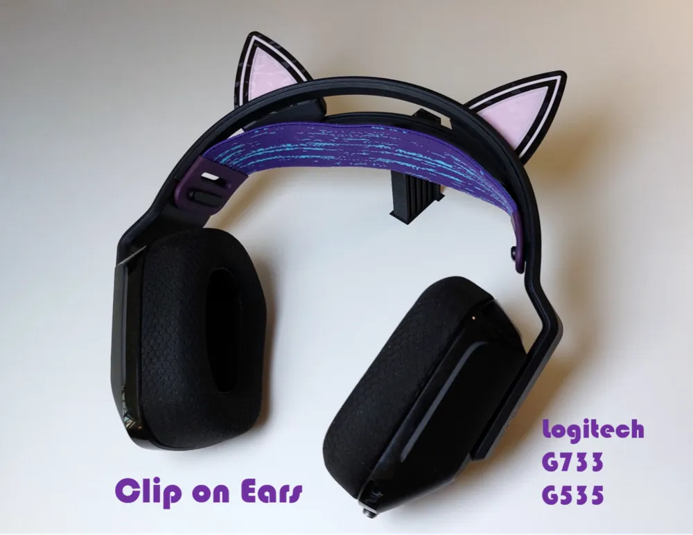 Cat Ears for Logitech G733 and G535 (Clip on) by Simple MakerWorld ...