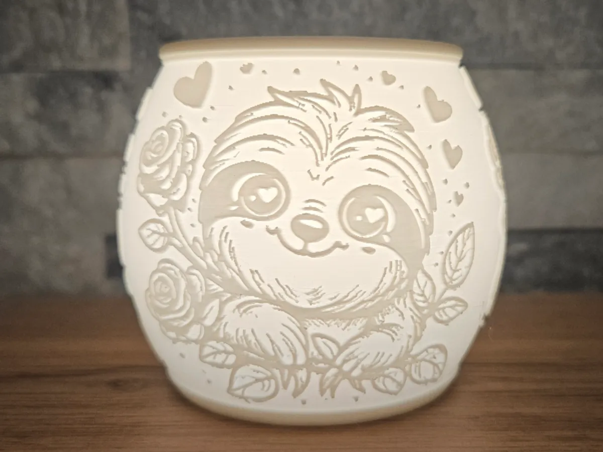 LED tea light/puck light with lid “ValentineSloth” - Free 3D Print ...