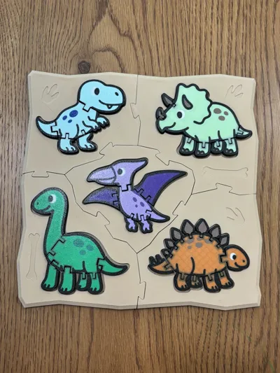 Flexi Dinosaur Matching Puzzle by Sulena 3D Design MakerWorld: Download ...
