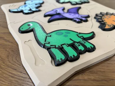 Flexi Dinosaur Matching Puzzle by Sulena 3D Design MakerWorld: Download ...