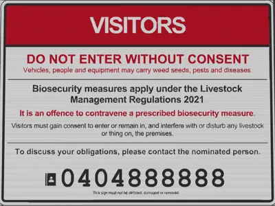 do not enter, farm sign bio security visitors - Free 3D Print Model ...