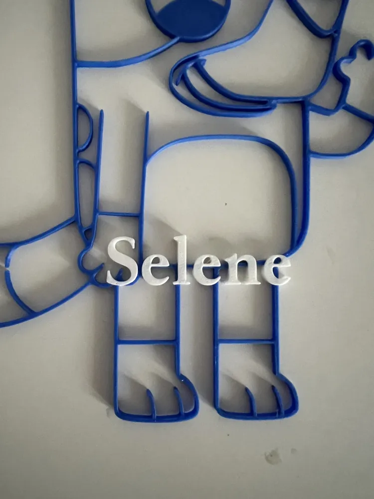 Bluey 2D mural child's name - Free 3D Print Model - MakerWorld