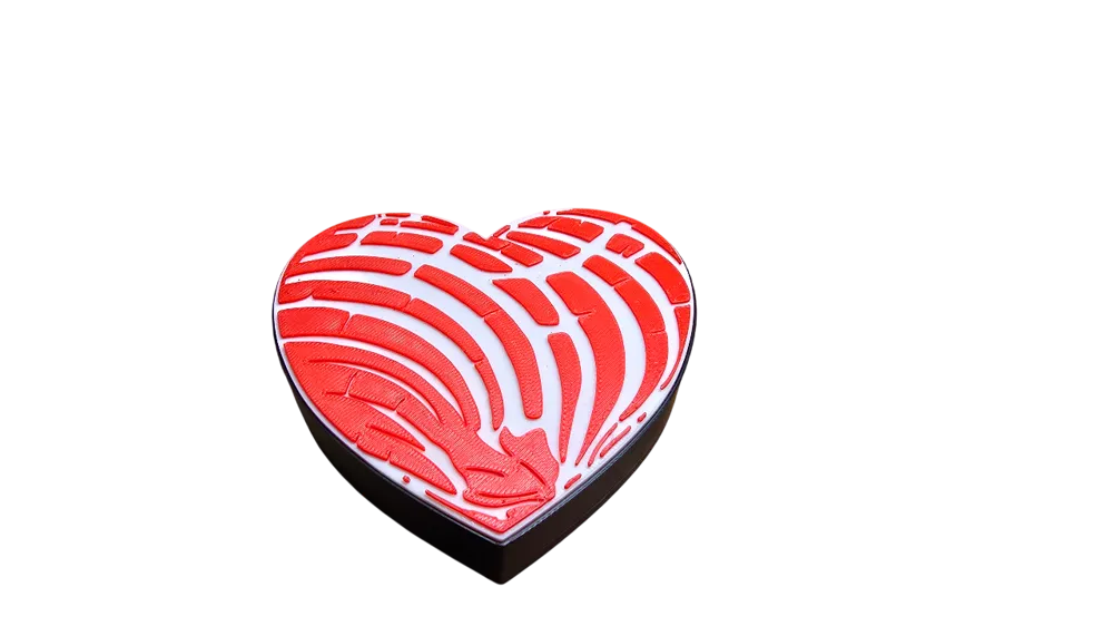 Valentine’s Day Concha Heart AMS Print with Stand - Free 3D Print Model ...