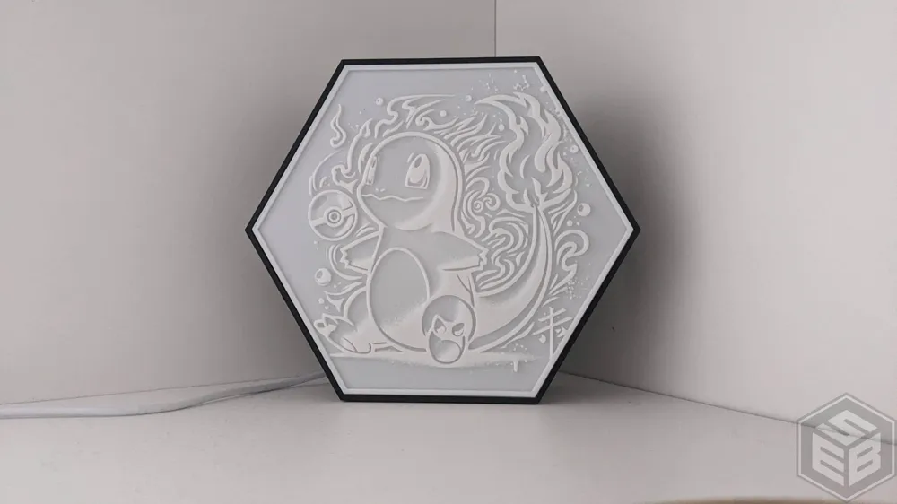 Pokemon Charmander Hex lamp Litho by Seb3D MakerWorld: Download Free 3D ...