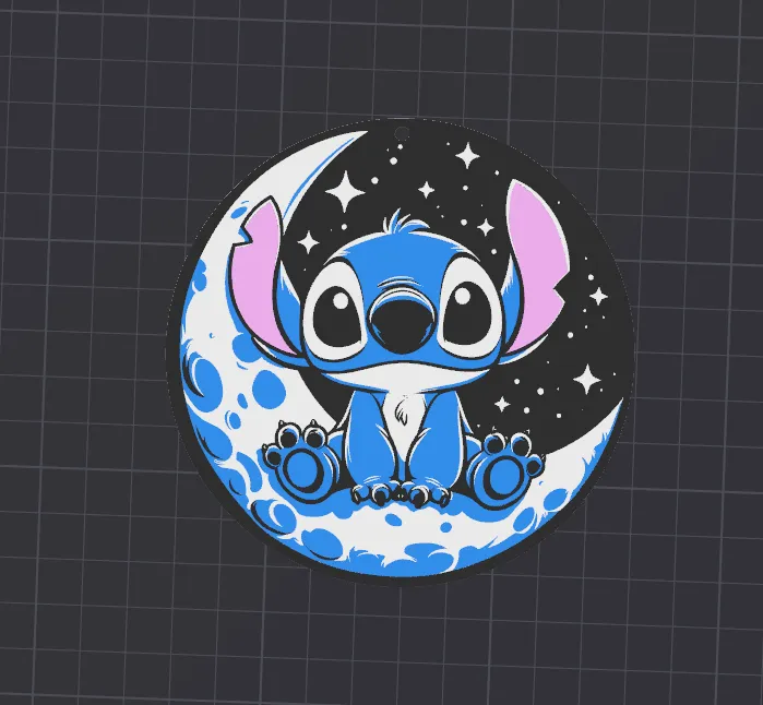 Stitch on Crescent Moon - Free 3D Print Model - MakerWorld