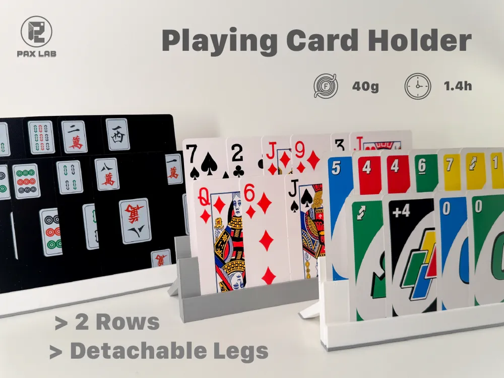 Portable Playing Card Holder with Detachable Legs - Free 3D Print Model ...