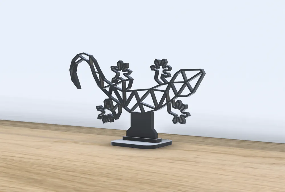 Geometric Low Poly - Lizard - With Stand by JF-699 - MakerWorld