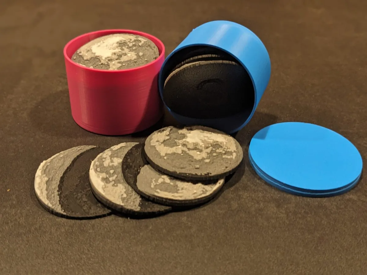 HueForge Moon Phases – Token Set + Container - Free 3D Print Model ...