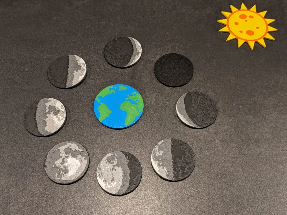 HueForge Moon Phases – Token Set + Container - Free 3D Print Model ...