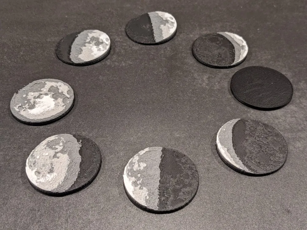 HueForge Moon Phases – Token Set + Container - Free 3D Print Model ...