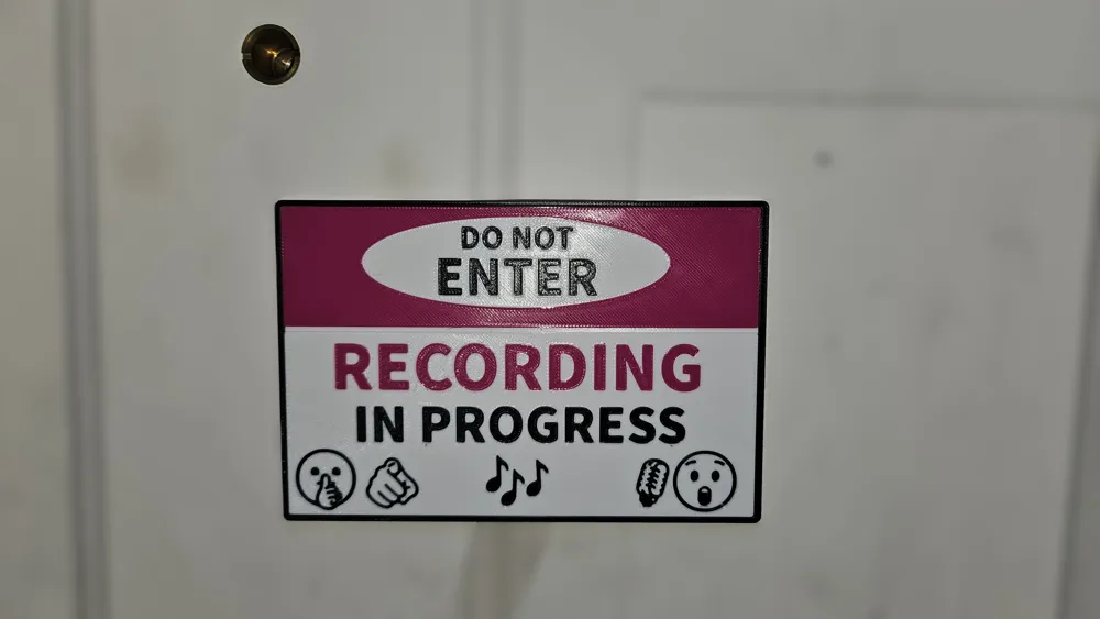 Recording In Progress Sign - Free 3D Print Model - MakerWorld