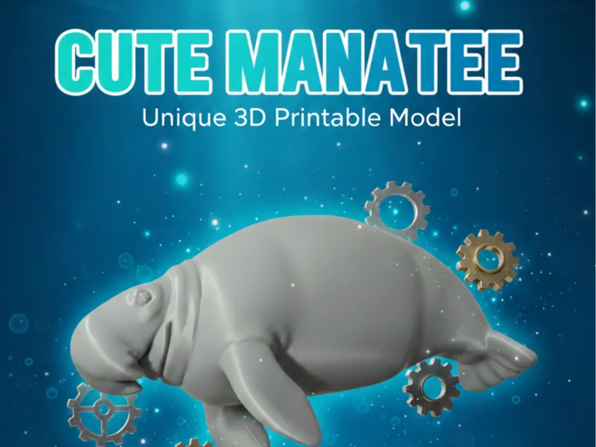 Realistic Cute Manatee - Free 3D Print Model - MakerWorld