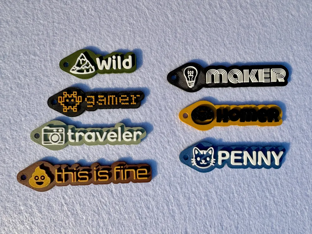 Custom Parametric Keychains, your Icon, Text, Font - Free 3D Print ...