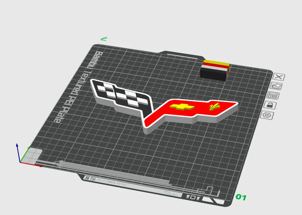 Corvette Logo v11 - Free 3D Print Model - MakerWorld